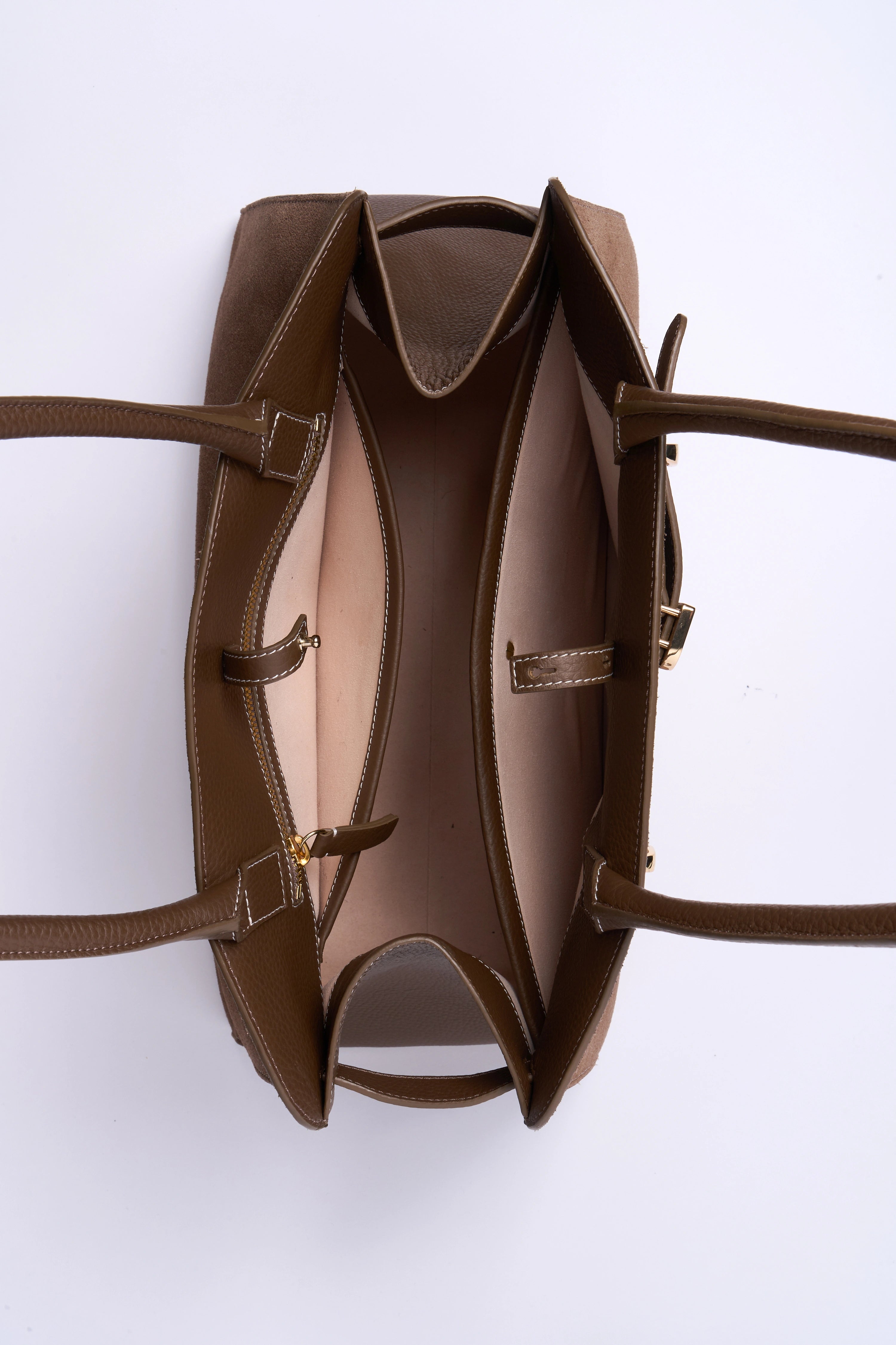 Large Mathilde suede leather bag