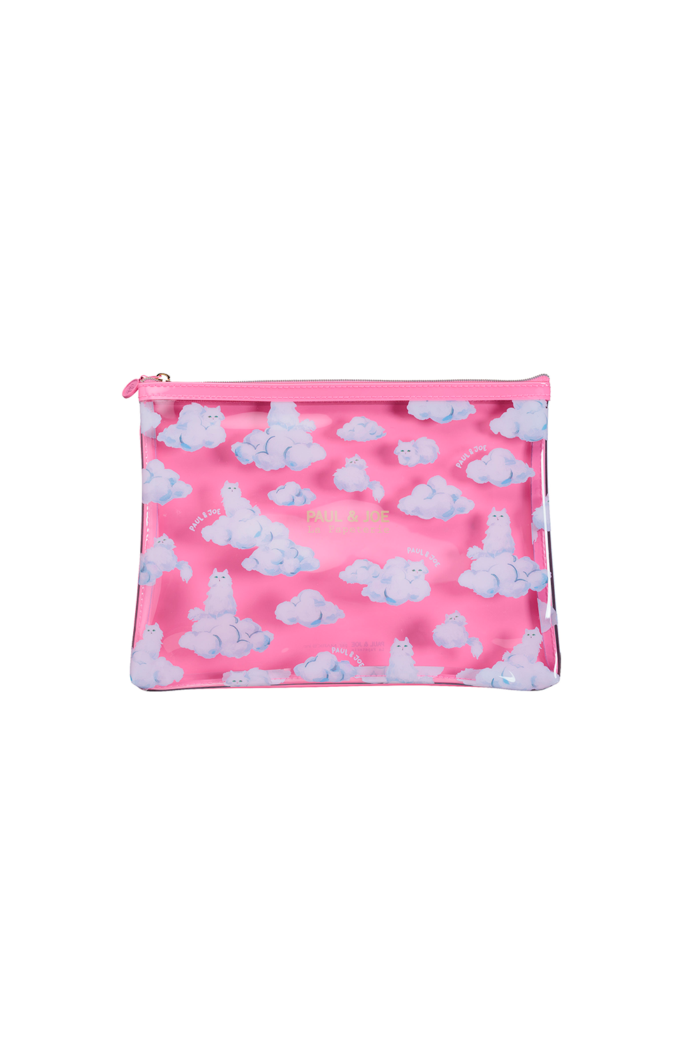 Transparent pink pouch with cloud and Gipsy pattern