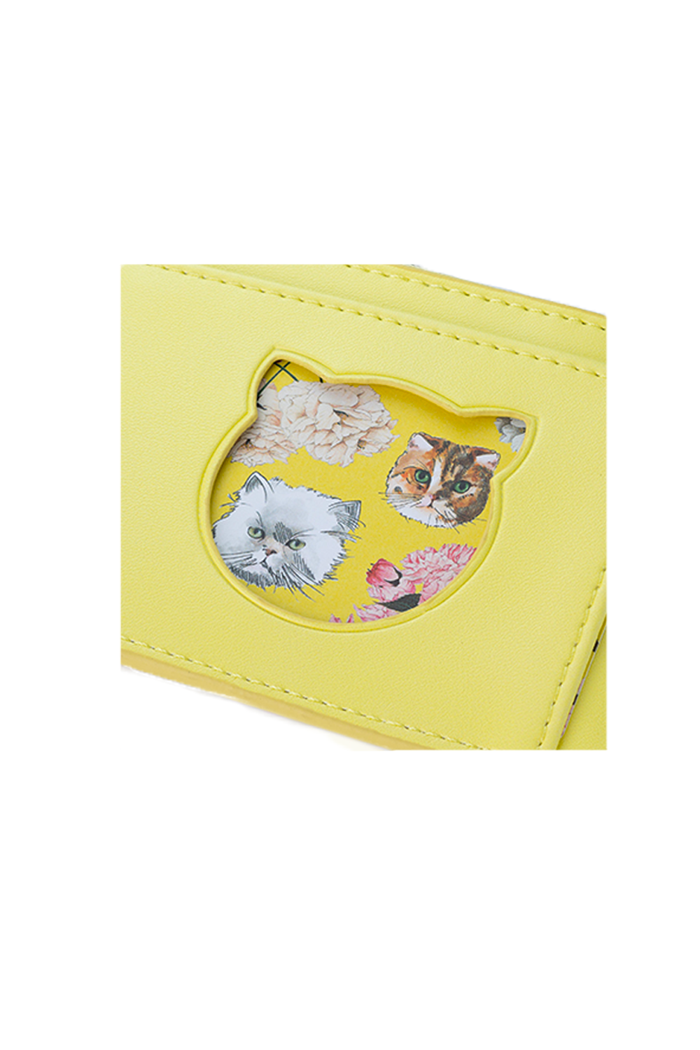Yellow card holder with flowers and Gipsy print
